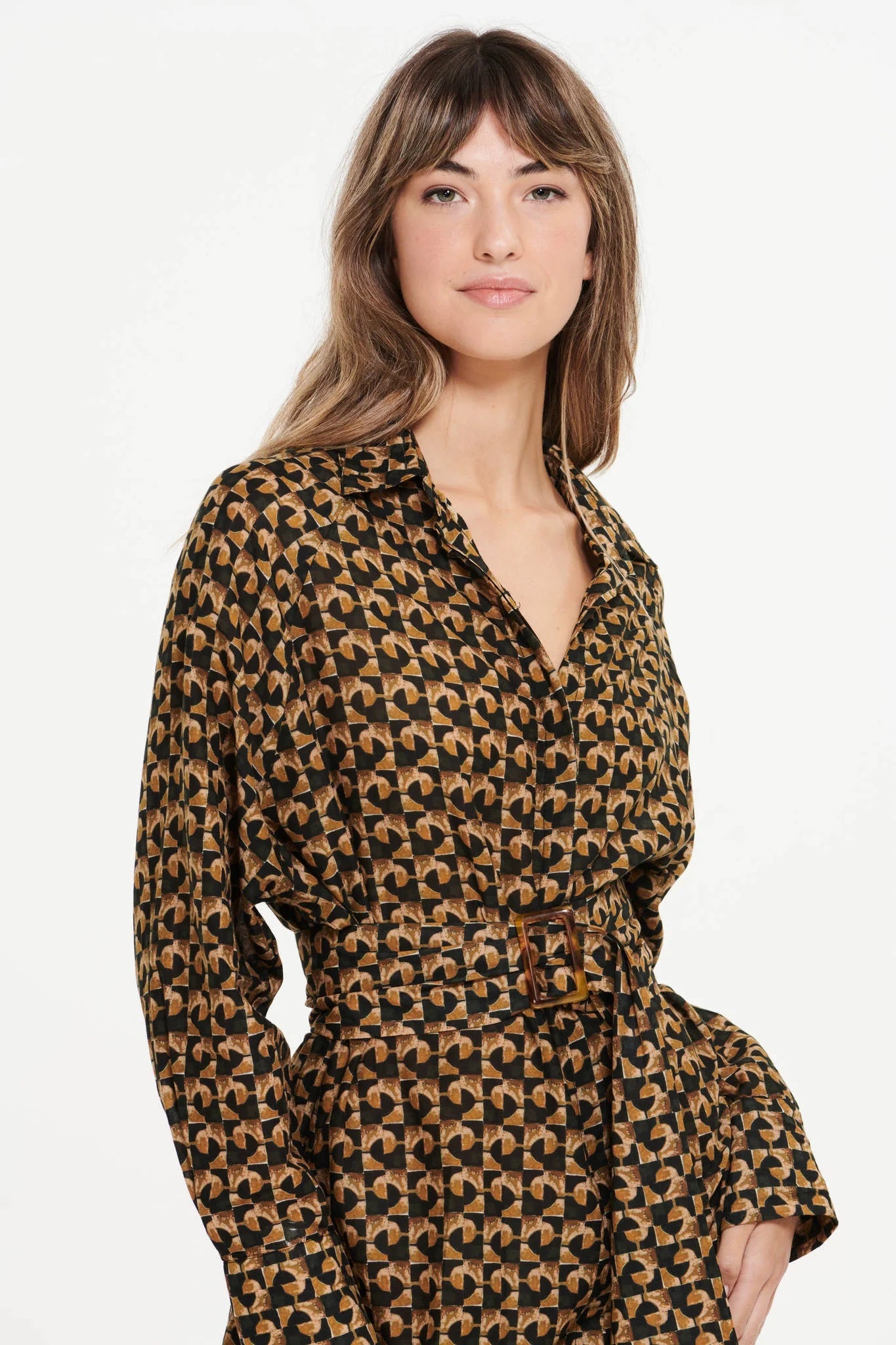 ONESEASON DRESS JESSIE MAXI WITH BELT DECO 23-09585-7040